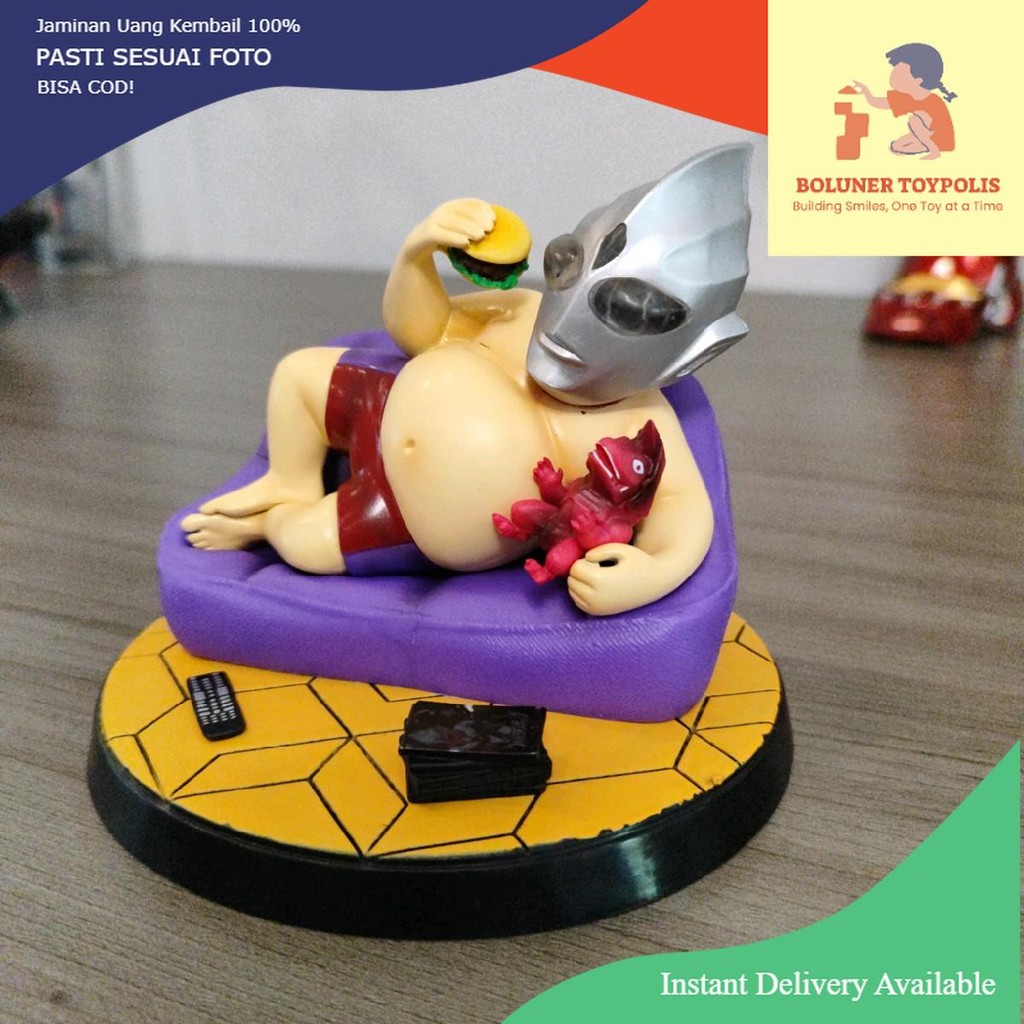 Jual Figure Ultraman Tiga Gemoy Lazy Fat Version Toy Led Light Action ...