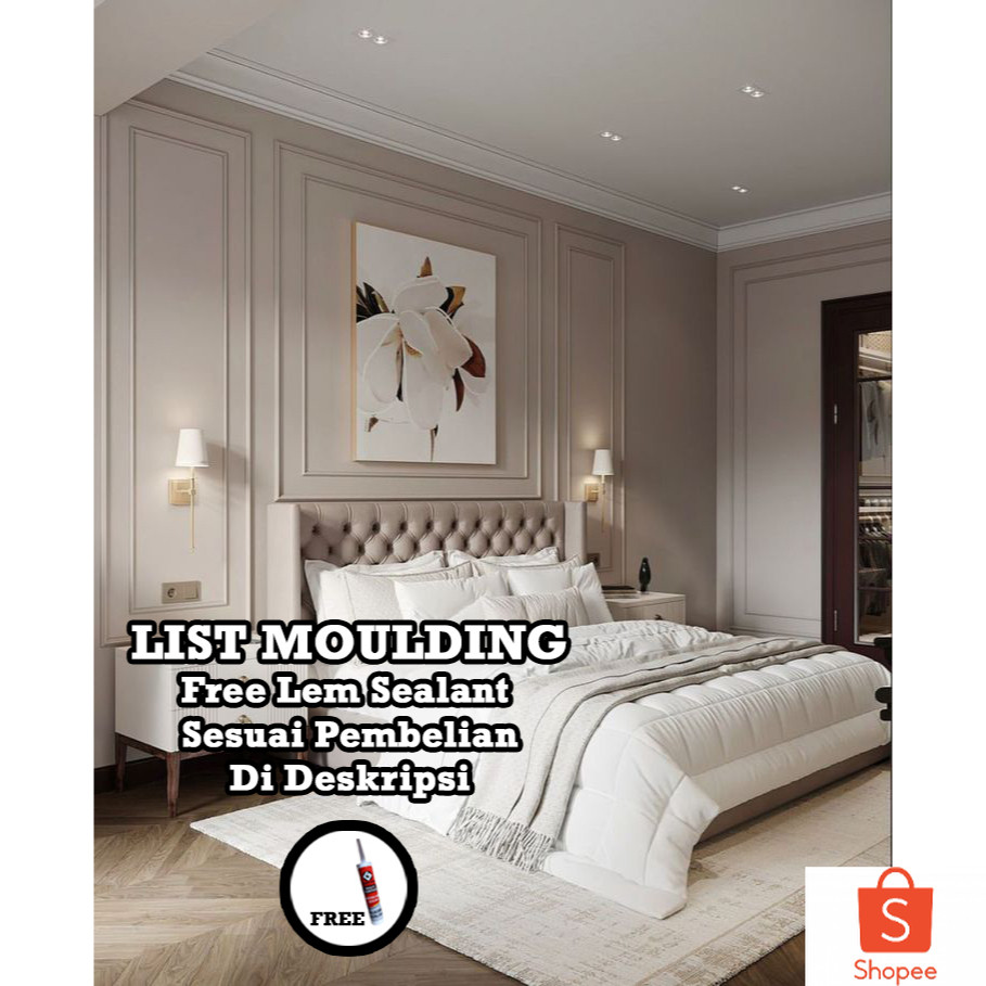 Jual TT PAKET 2 Pcs Border Profil Lis Molding Tembok List Wall Moulding ...