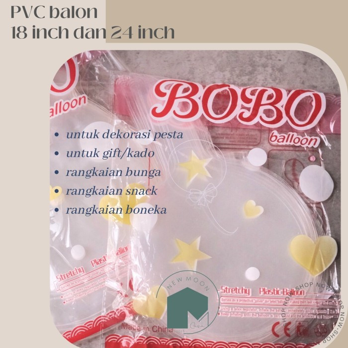 Jual Balon PVC 18 inch 24 inch bening transparan bobo dekorasi buket ...