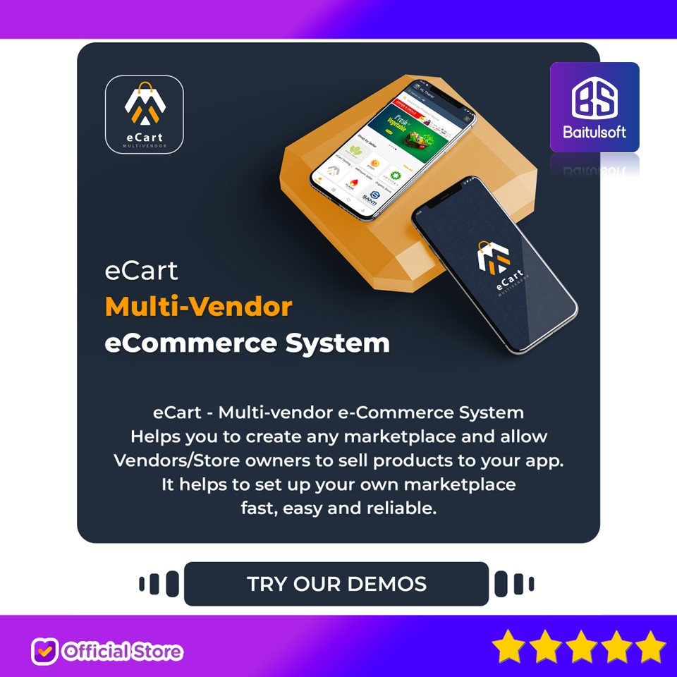 Jual SOURCE CODE APLIKASI ECART - MULTI VENDOR ECOMMERCE SYSTEM | Shopee Indonesia