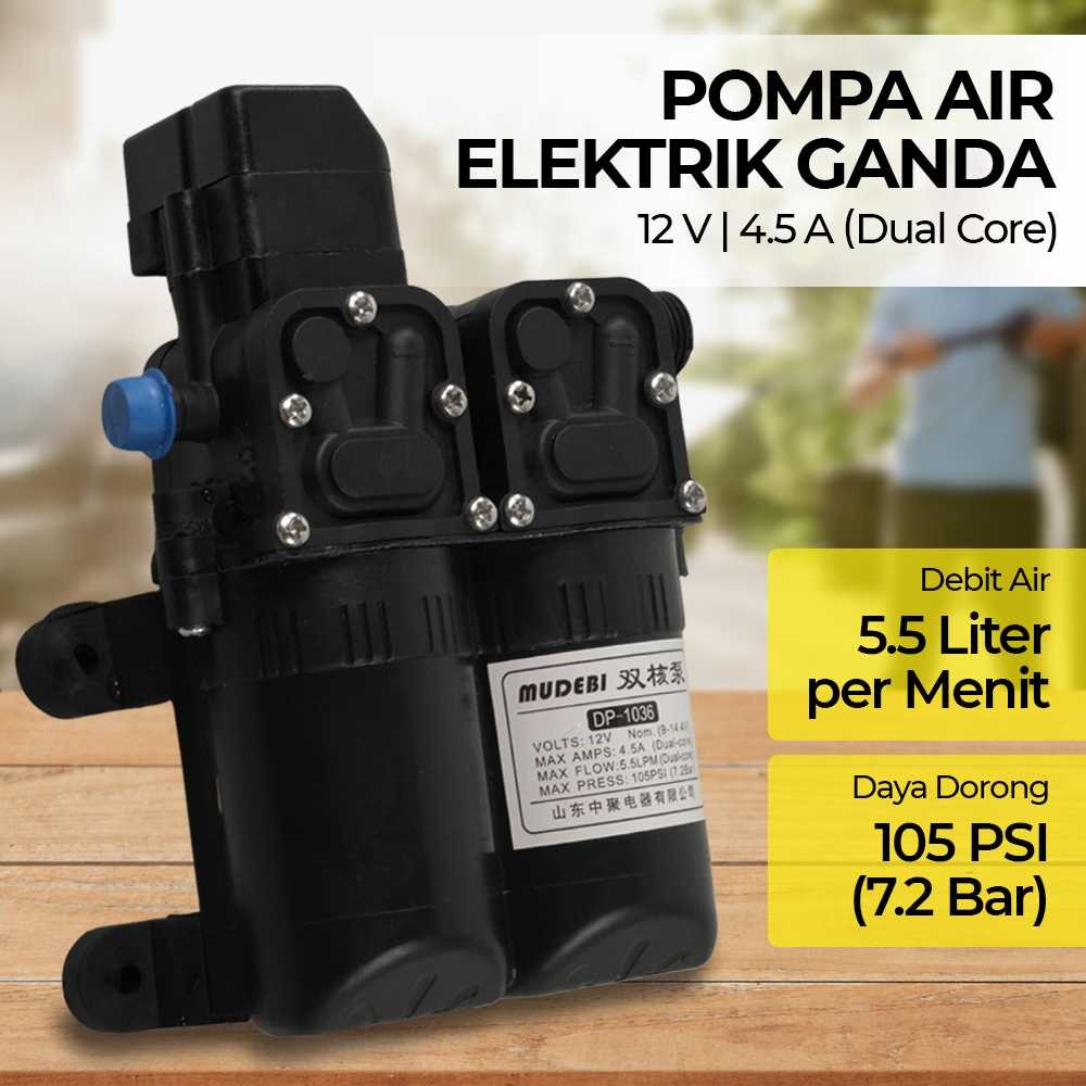 Jual Pompa Air Elektrik Dual Core High Pressure Pump 12V 105 PSI - DP ...