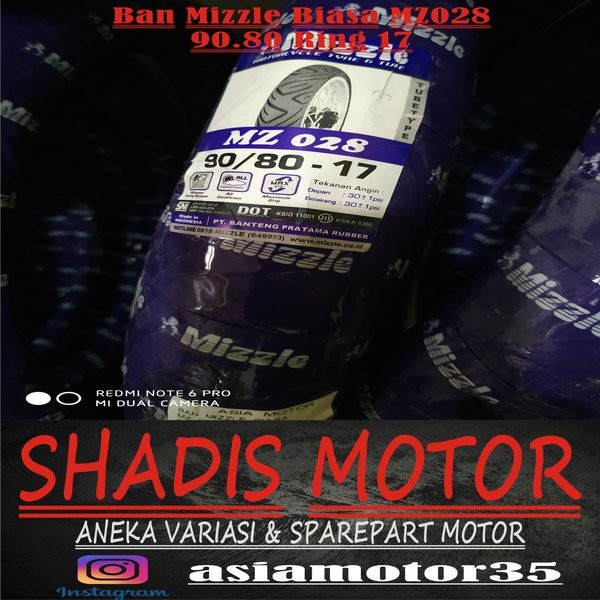 Jual Ban Motor Merk Mizzle Biasa Tipe MZ028 Ukuran 90/80 Ring 17 Ban ...