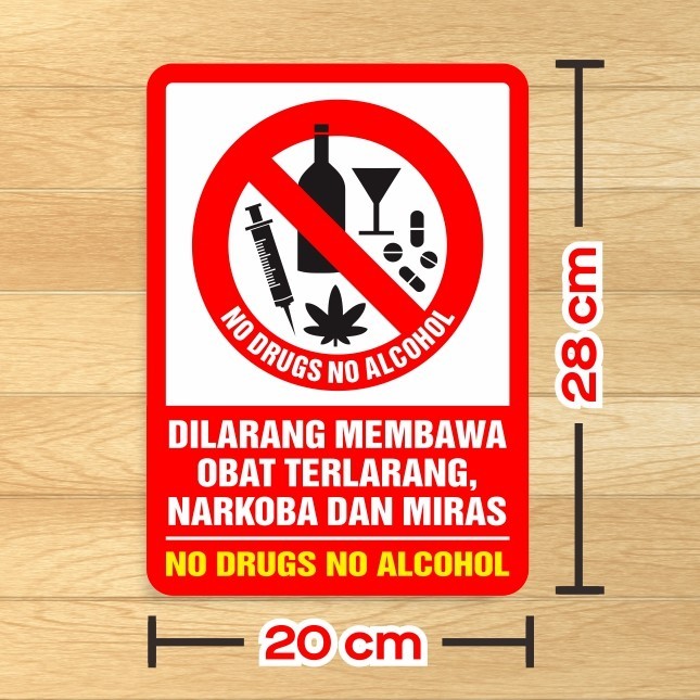 Jual Sticker Sign Dilarang Membawa Narkoba, Obat Terlarang dan Miras ...