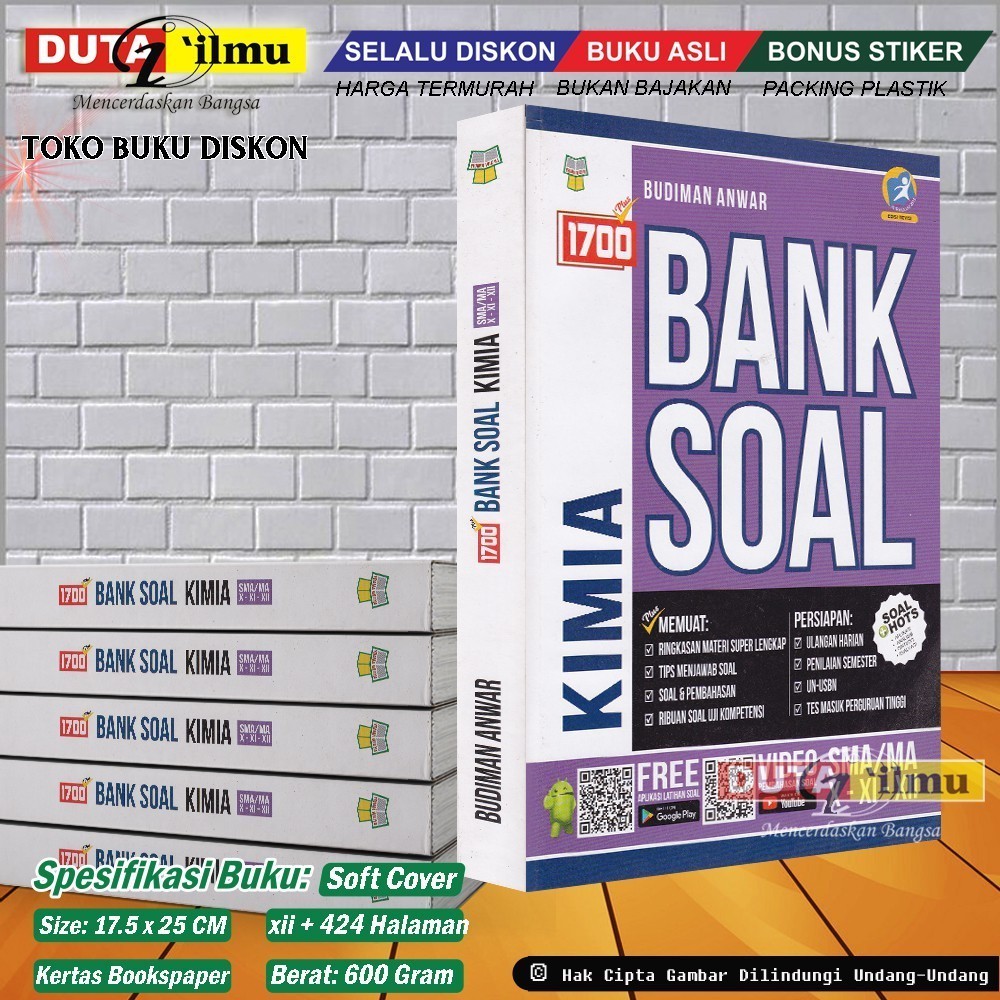 Jual 1700 Bank Soal KIMIA untuk SMA/MA Kelas 10-11-12 Terlaris dan termurah hanya ditoko kami ...