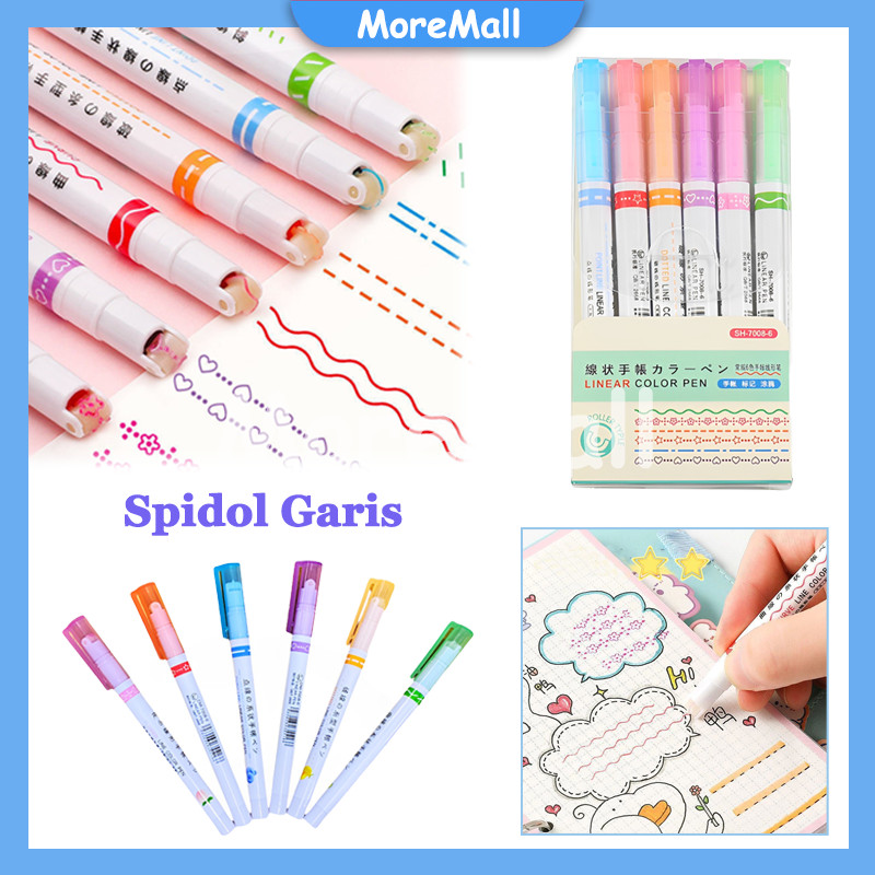 Jual Spidol Garis Motif Lucu Pulpen Roller Pen /Spidol Garis Aesthetic ...