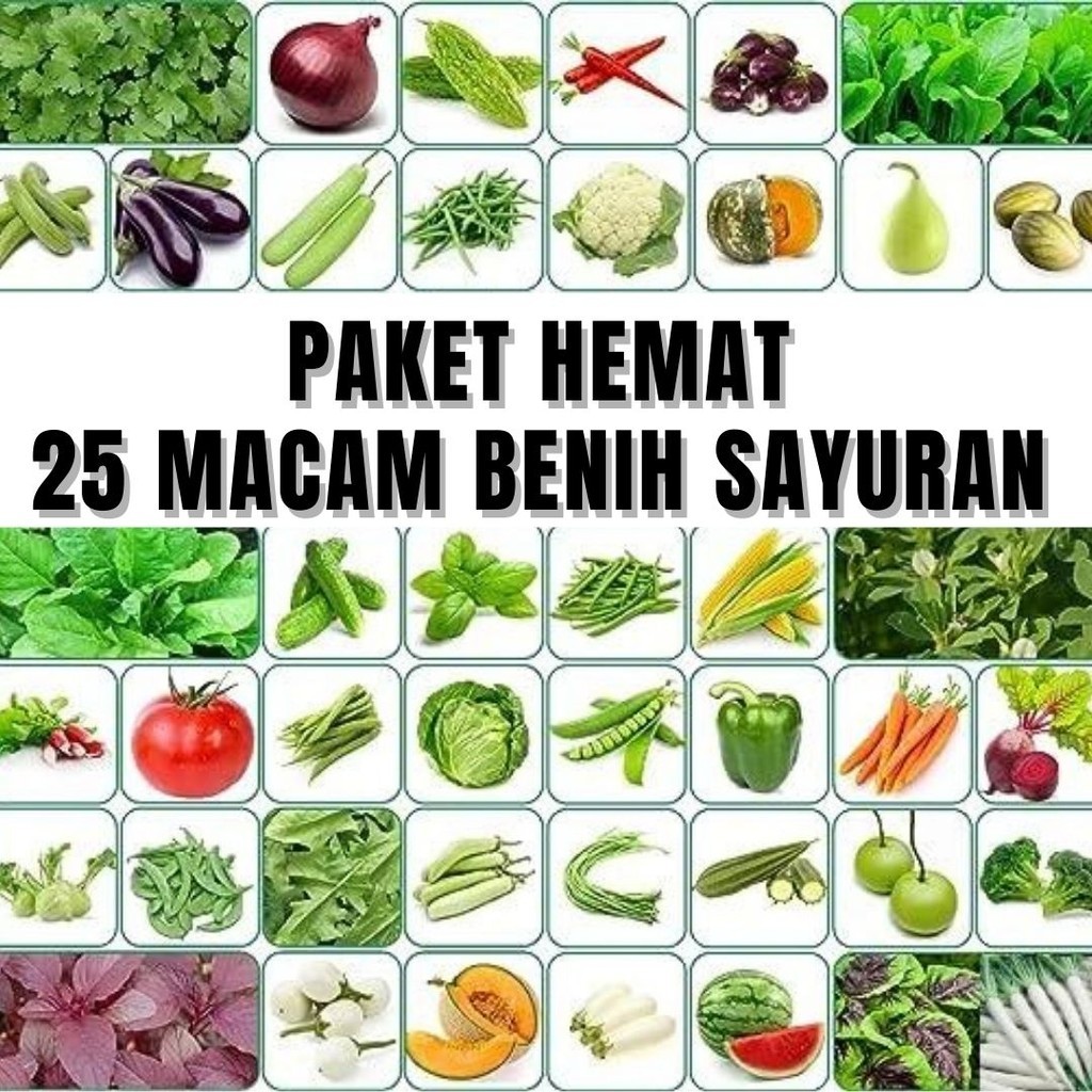 Jual PAKET HEMAT LENGKAP 25 MACAM BIBIT SAYUR SAYURAN TANAMAN HERBAL ...