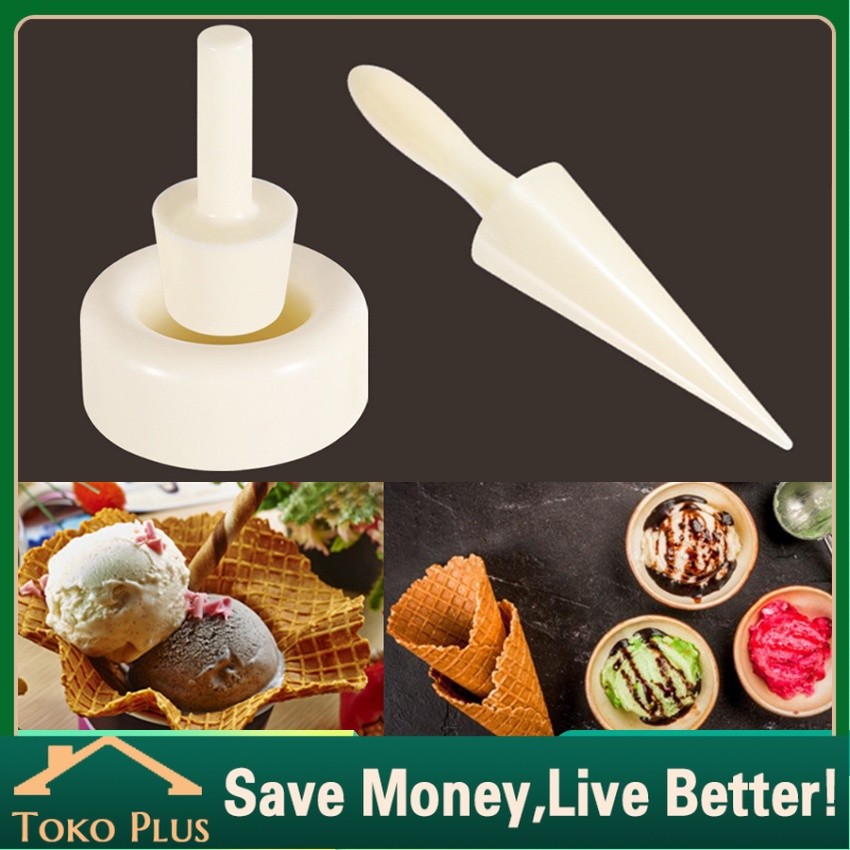 Jual vj65bm 3Pcs/Set Cetakan CONE WAFFLE ICE CREAM roller / Alat Diy ...
