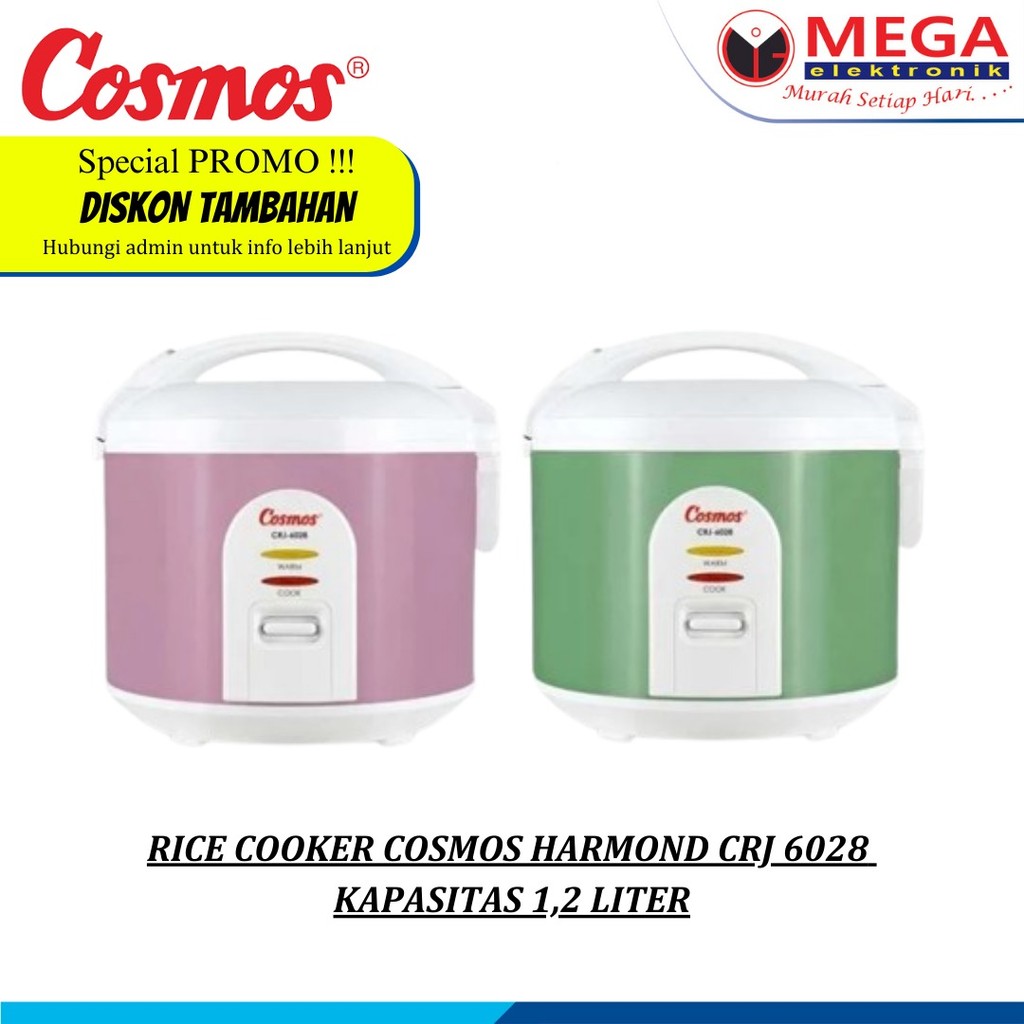 Jual RICE COOKER COSMOS HARMOND CRJ 6028 KAPASITAS 1,2 LITER | Shopee ...