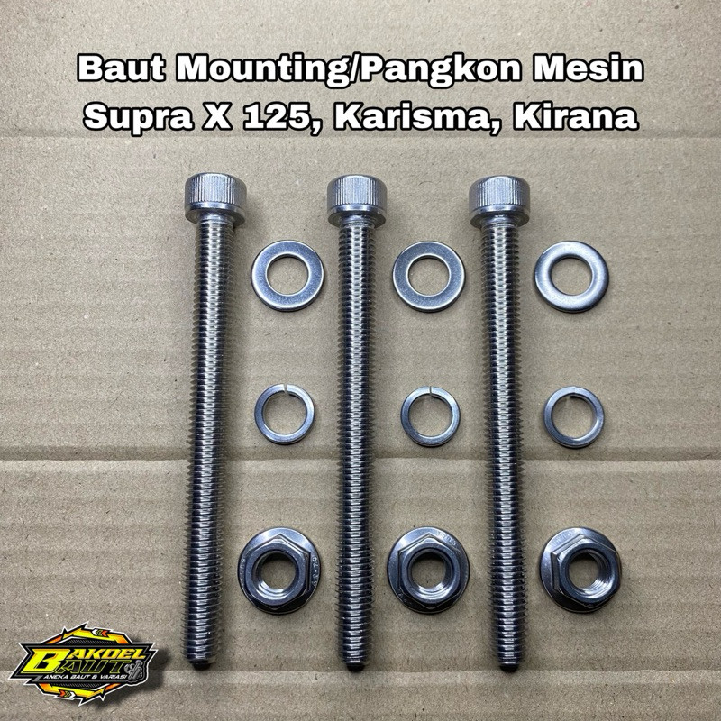 Jual Baut Mounting Pangkon Dudukan Mesin SUPRA X 125 KARISMA KIRANA Baut L Stainless Anti Karat ...