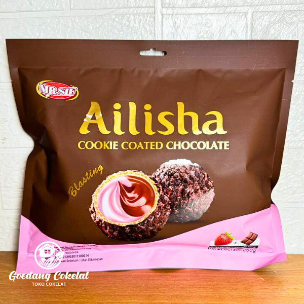 Jual MR.SIF Ailisha Golden Chocolate 200g Cookie Coated Chocolate ...