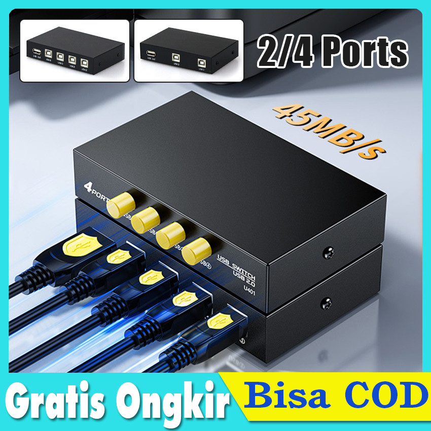 Jual Manual Switch Printer 4 Port Switch Printer /Swith Hub Printer 4 port 1 printer 4 pc Manual ...