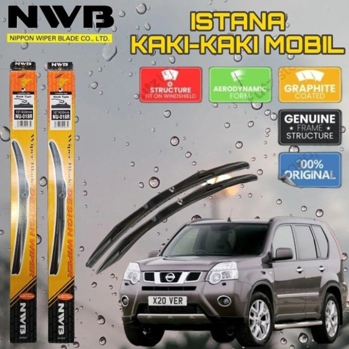 Jual Wiper Depan Xtrail T31 Ukuran 24” & 16” NWB Japan Hybrid Frameless | Shopee Indonesia