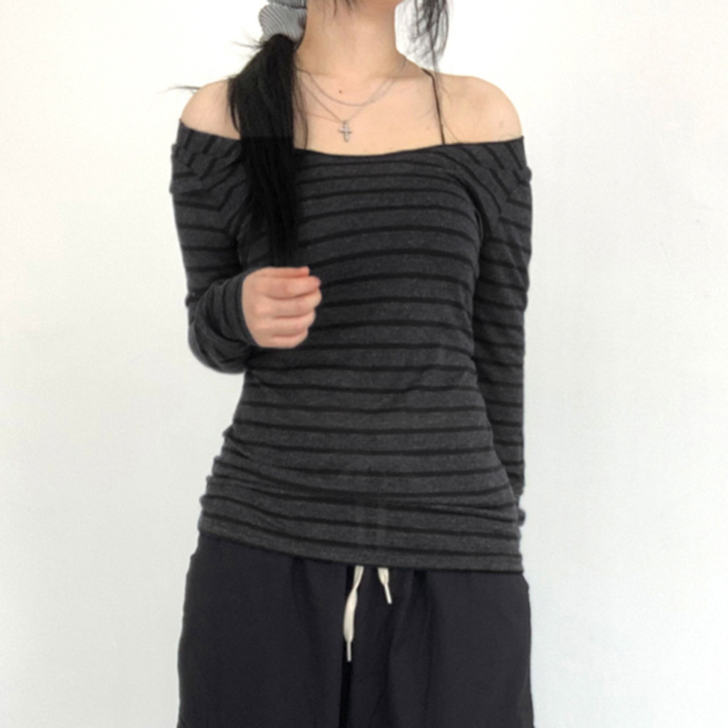 Jual [HEYSOUL] Atasan Off Shoulder Wanita Slim Fit Baju Lengan Panjang ...