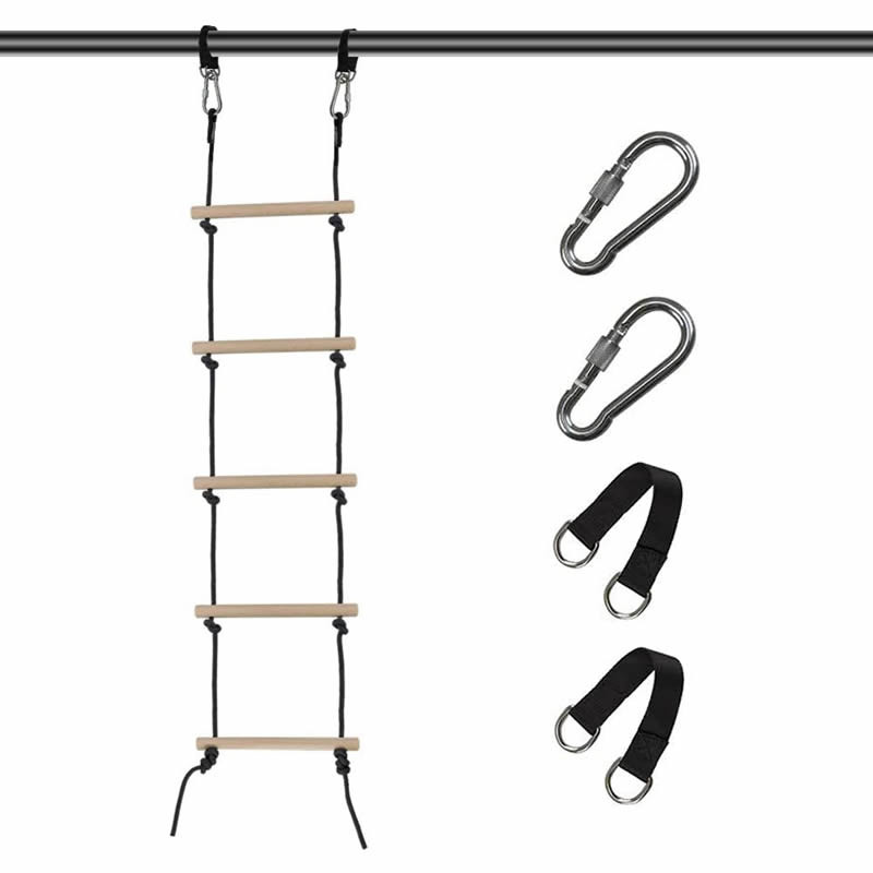 Jual Children Climbing Rope Ladder Wooden Swing Kids Indoor Outdoor ...