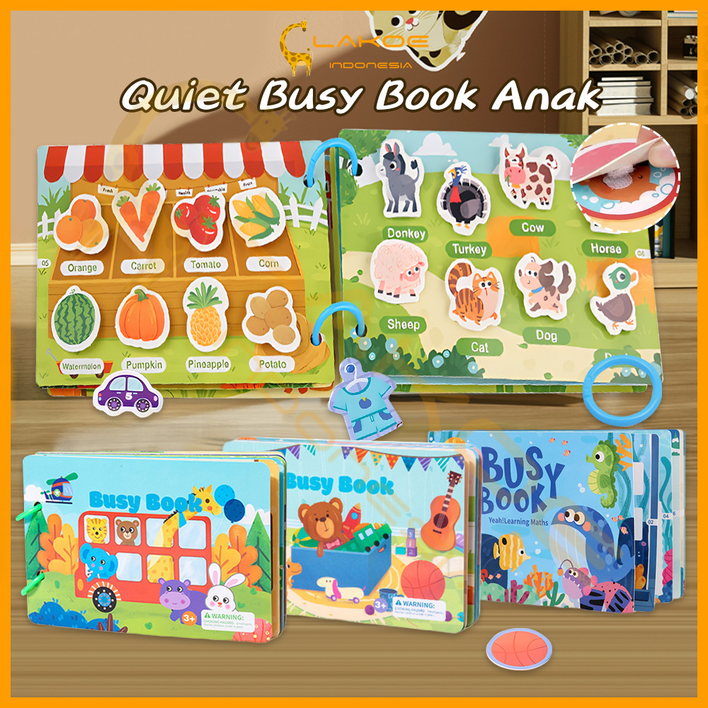Jual LAKOE Busy Book Dan Velcro Buku Aktivitas Bayi Buku Belajar Anak ...