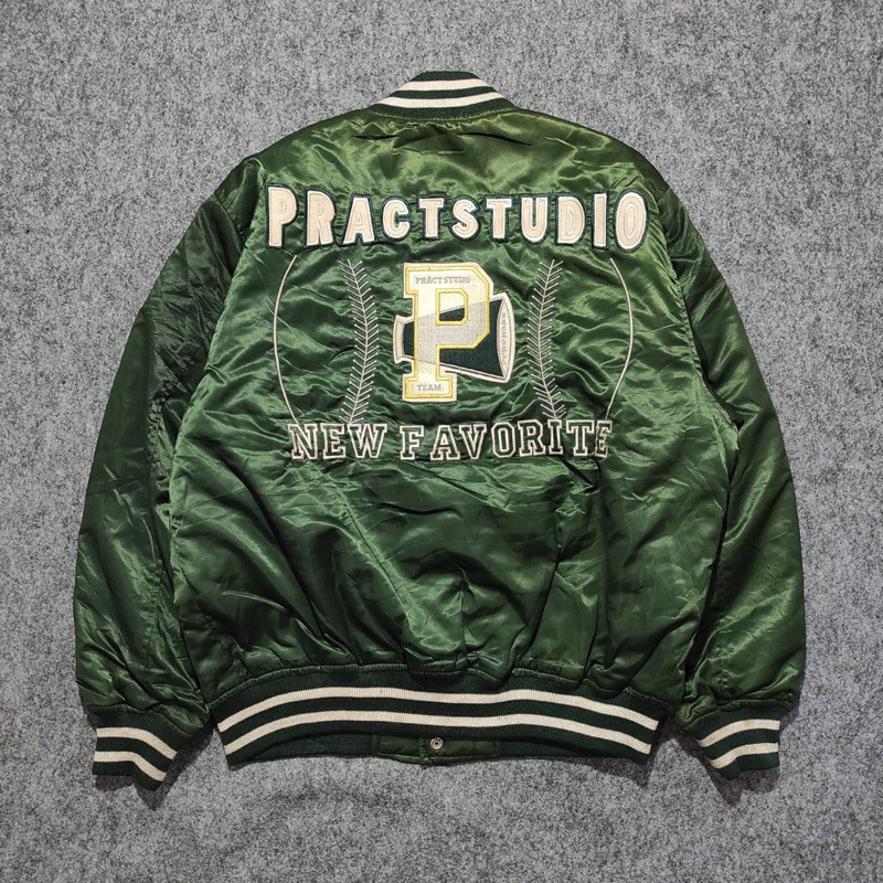 Jual JACKET BOMBER VARSITY PRACT STUDIO BIG LOGO BIG SPELL OUT VINTAGE ...