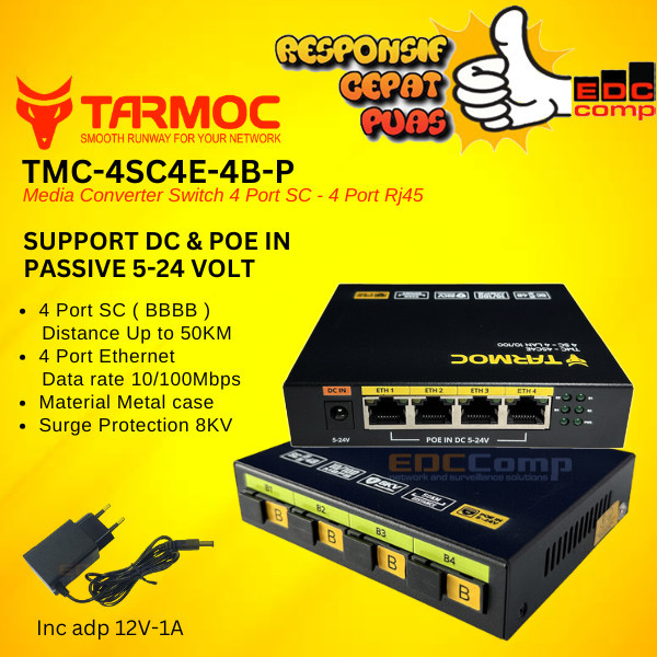 Jual Tarmoc TMC-4SC4E-4B-P | Media Converter 4FO 4LAN 4SC 4LAN 10/100 ...