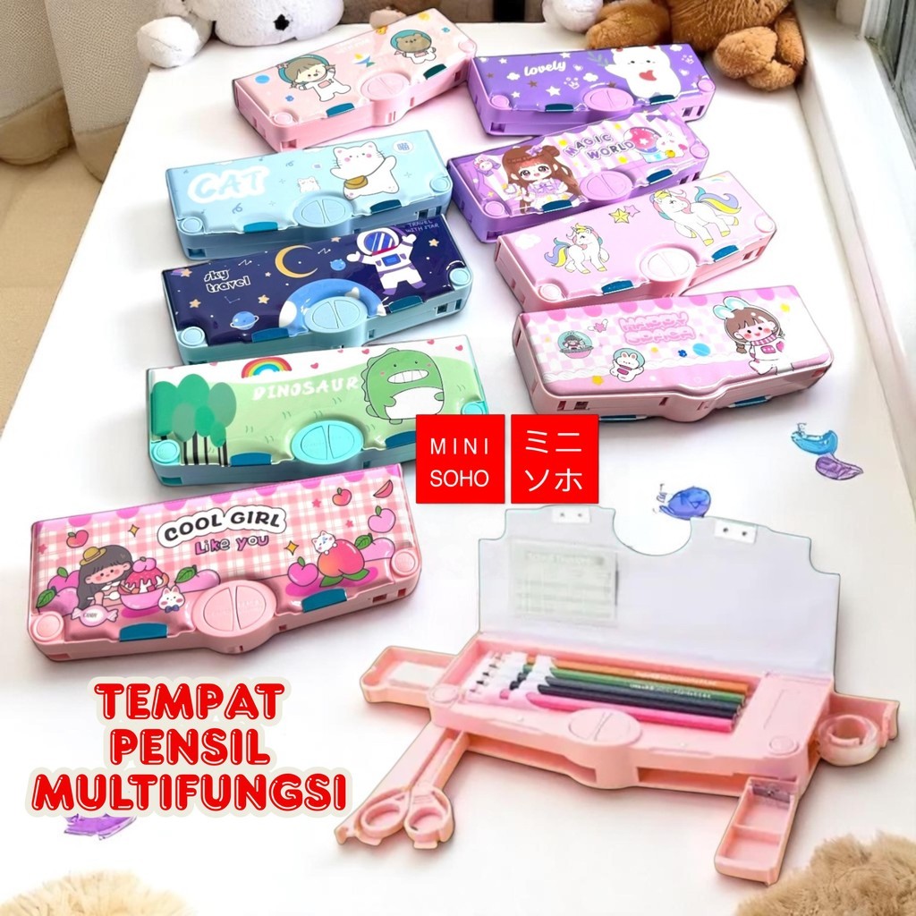 Jual Tempat Pensil Kartun Multifungsi Kotak Pensil Anak Lengkap ...