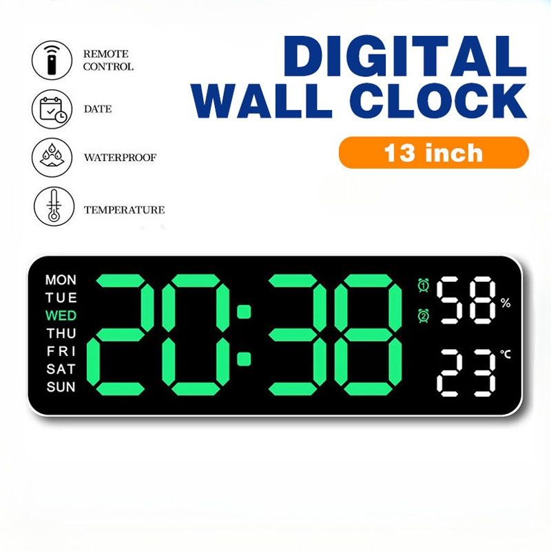 Jual Jam tampilan layar besar 13 inci jam digital Nordik jam dinding ...