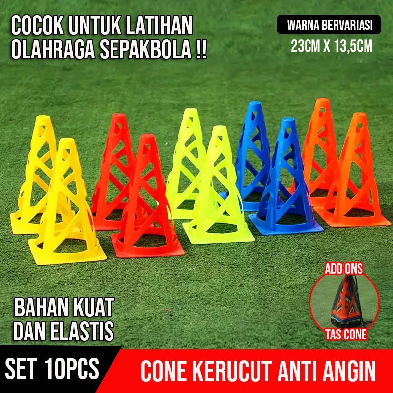 Jual [366SP] SET 10 PCS Cone Kerucut Anti Angin Cona Latihan Olahraga ...