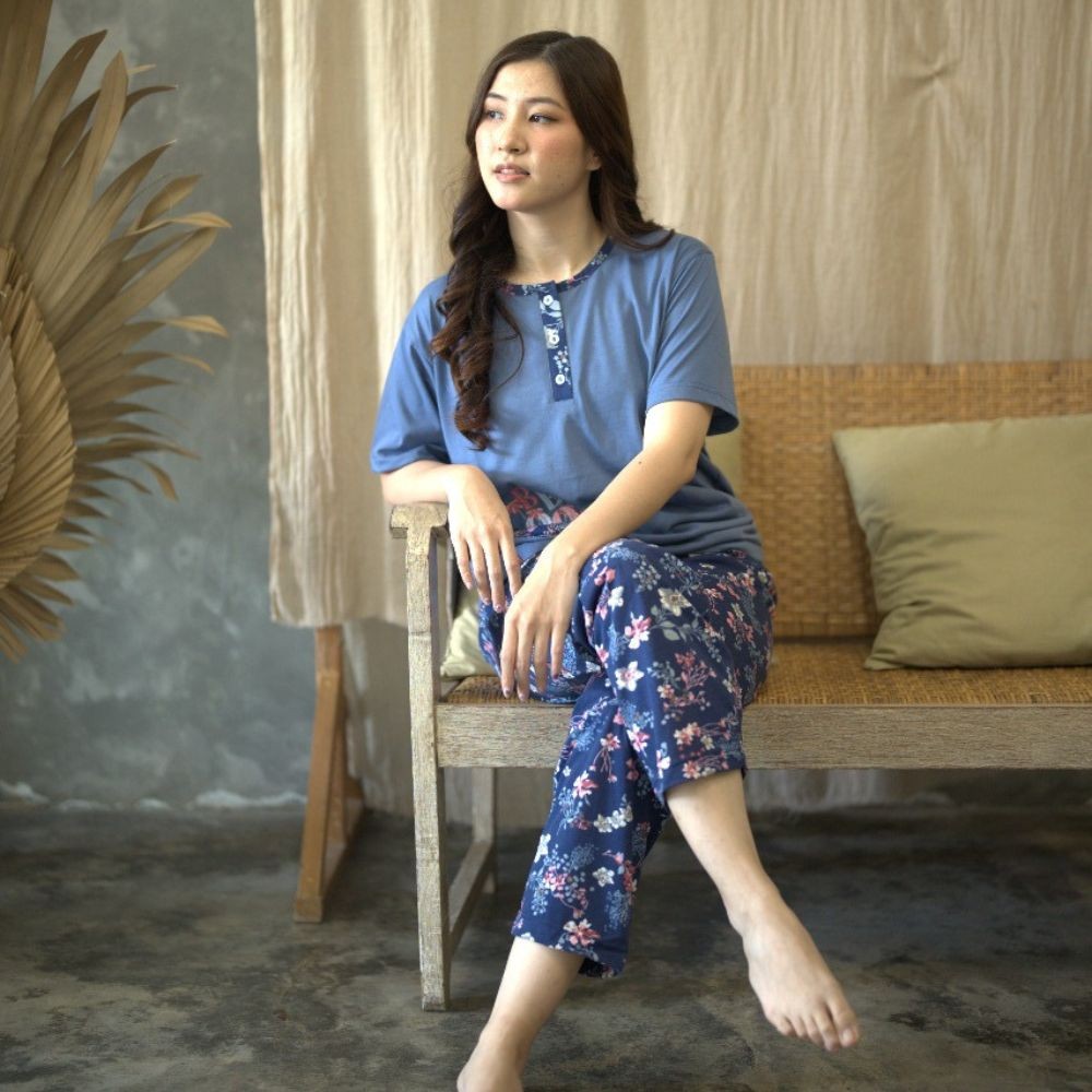 Jual BAJUTIDUR PIYAMA BIG REG SIZE JUMBO XL 2L LENGAN PENDEK CELANA PANJANG ANNE CLAIRE BABYDOLL ...