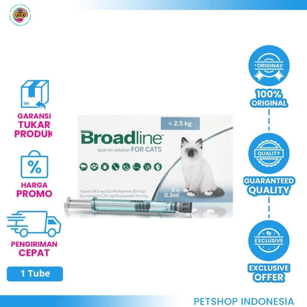 Jual BROADLINE under 2,5 Kg - Obat Kutu Kucing Ampuh Plus Obat Cacing ...