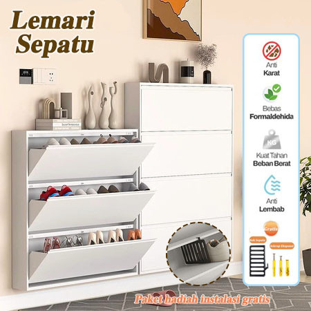 Jual Lemari Sepatu/Rak Sepatu/2 - 4 Layer Kuat Tebal Lemari Sepatu ...