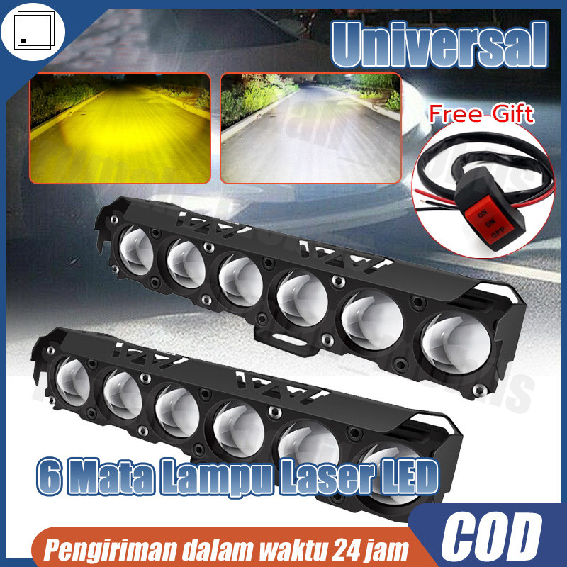 Jual Mobil LED Laser D2 D3 transformer / Lampu tembak Motor 6 Mata /2 ...