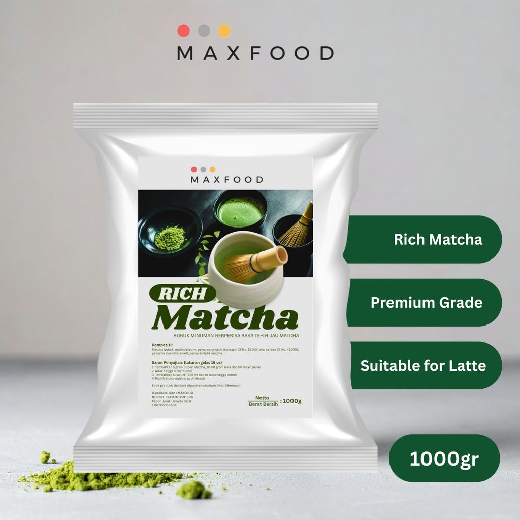 Jual MAXFOOD - Rich Matcha Powder / Bubuk Matcha / Bubuk Green Tea 1 KG ...