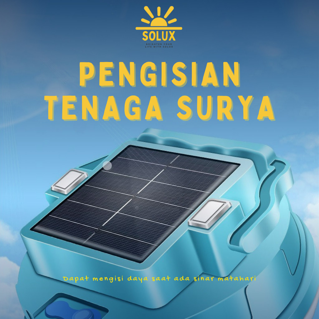 Jual [Solux] [COD] Lampu Gantung UFO Emergency Solar Panel LED Camping Lamp Portable Darurat ...