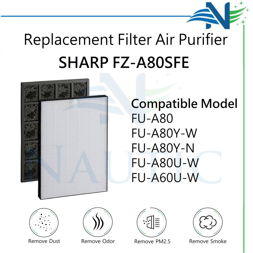 Jual NAUTIC HEPA Replacement Sharp Air Purifier HEPA Filter FZ-A80SFE ...