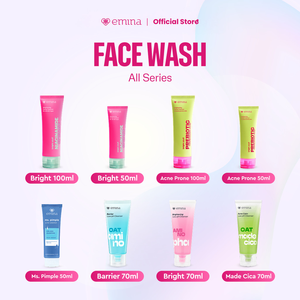 Jual Emina Face Wash All Series - Niacinamide Oxy Ceramide Brightening ...