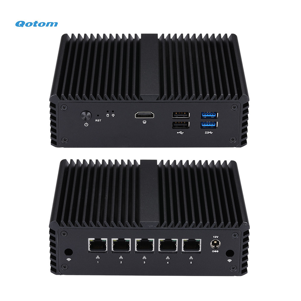 Jual 5x Intel 2.5G LAN Qotom Mini PC J4125 J4105 Quad Core Console ...