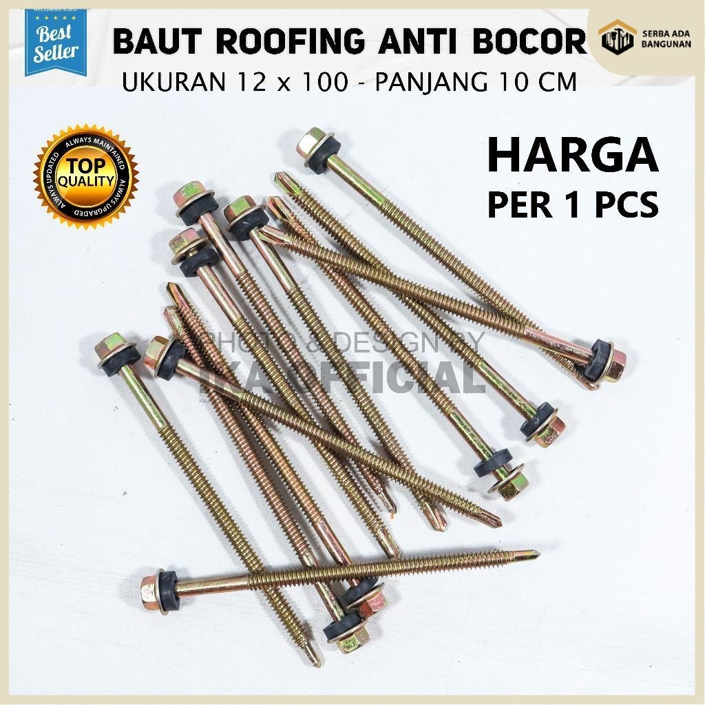 Jual SAB 1 PCS / 1 Buah - 100mm Baut Sekrup Roofing / Baut Sekrup Baja ...