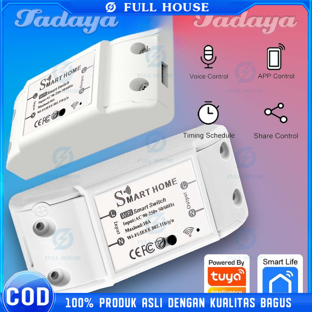 Jual Full House！ Saklar Listrik Wifi Switch 10A Breaker On Off Home ...