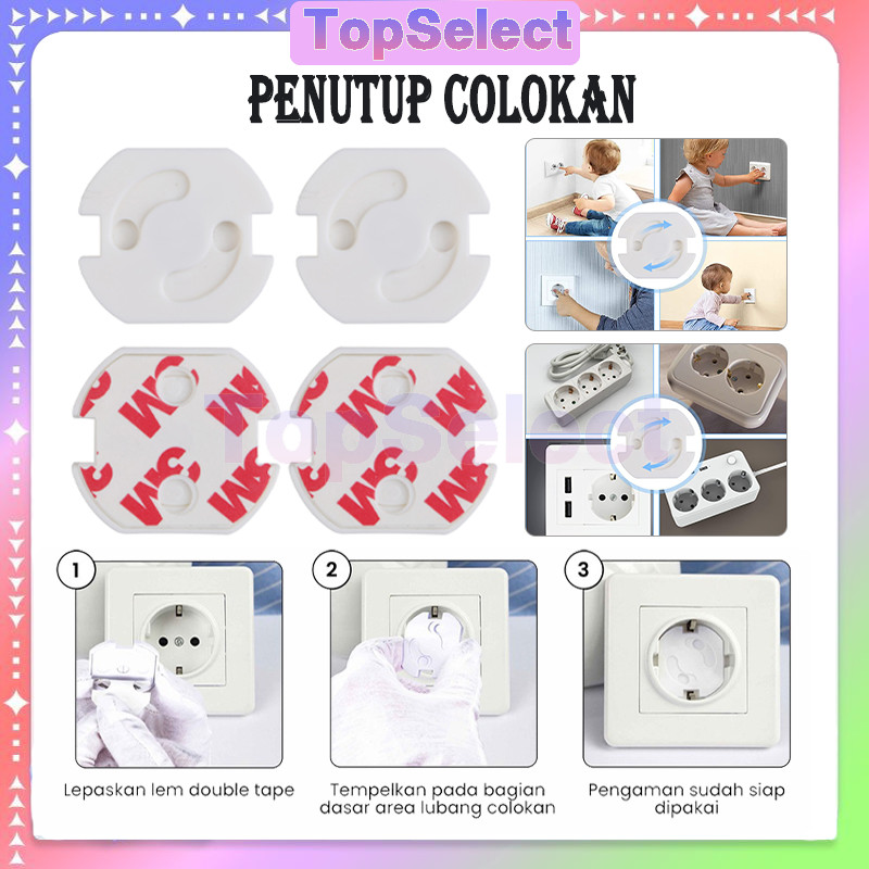 Jual 10PCS Penutup Colokan Listrik Pengaman /Socket Cover Listrik Bayi ...