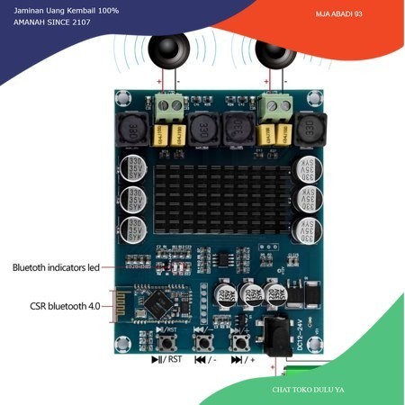 Jual XH-M548 Dual channel TPA3116D2 2x120 W Bluetooth 4.0 Audio Amplifier - modul only | Shopee ...