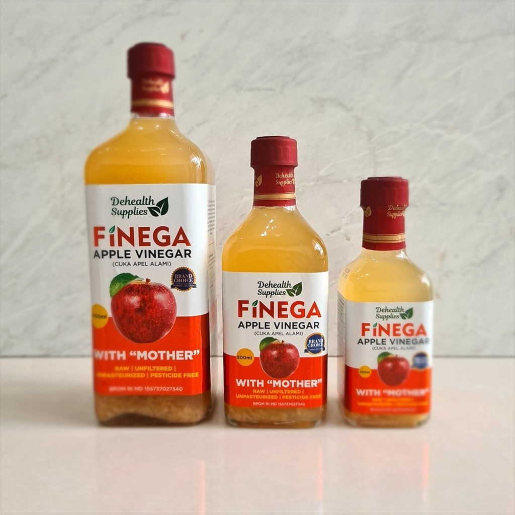 Jual Finega Cuka Apel Apple Cider Vinegar ACV With Mother (250ml Kaca ...