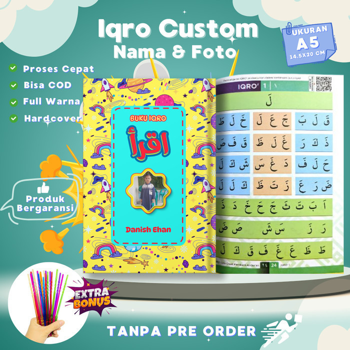 Jual Iqro Custom Anak Berwarna Custom Hard Cover | Iqro Anak Gratis ...