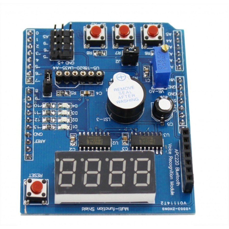 Jual Arduino Multifunction Learning LED Buzzer 7 Segment Button Shield | Shopee Indonesia