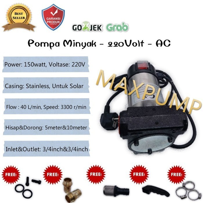 Jual POMPA MINYAK POMPA OLI Pompa Tangan 220V Pompa Hisap Air Bensin ...