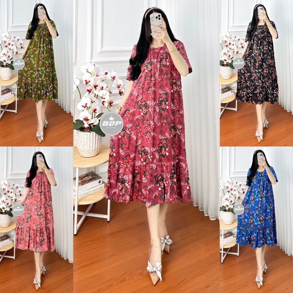 Jual Daster wanita Panjang Rayon Grade A Busui Resleting Depan | Daster chibi Terbaru | Daster ...