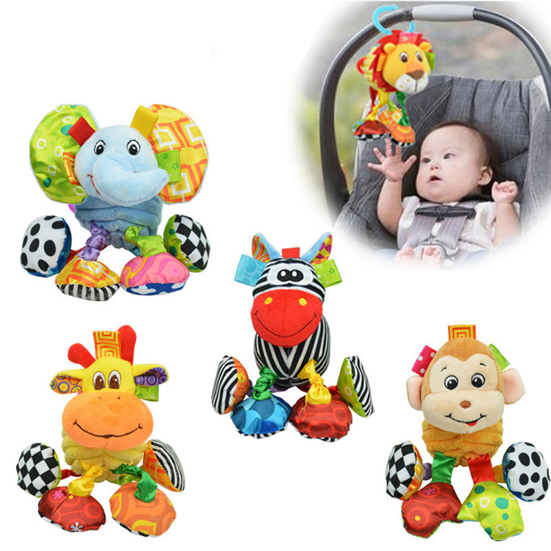 Jual Baby Rattle Ring Bell Toy Soft Plush Elephant Crib Bed Hanging ...