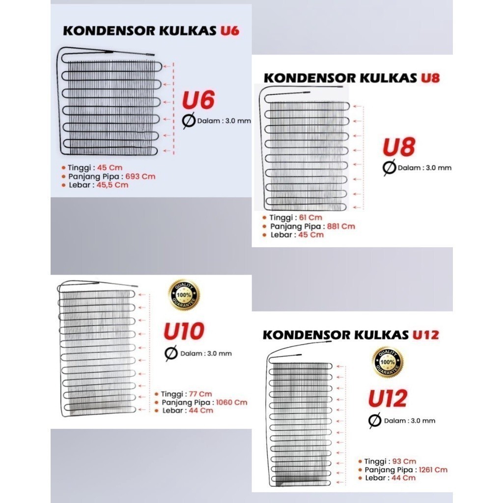 Jual KONDENSOR KULKAS/SHOWCASE CONDENSOR 6U 8U 10U 12U UNTUK SEMUA ...