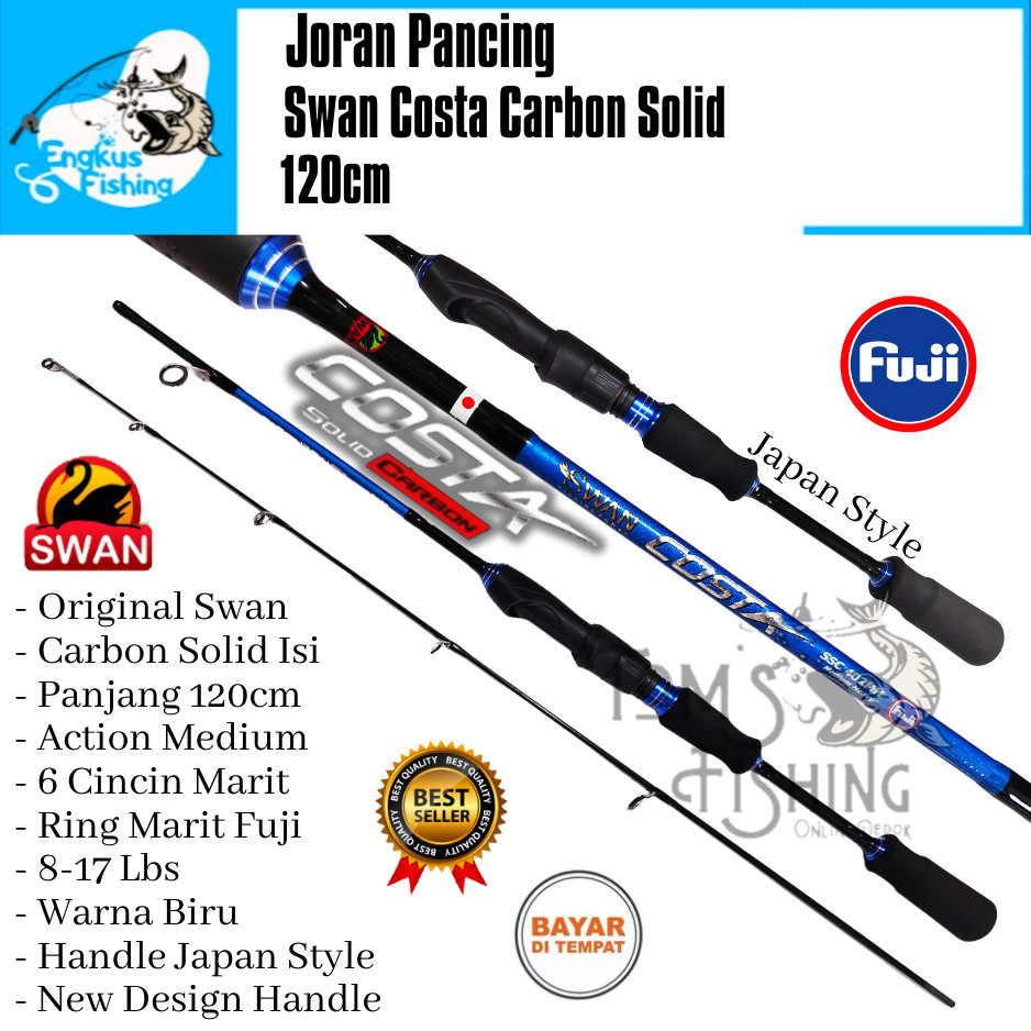 Jual Joran Pancing SWAN COSTA JS 120cm Carbon Solid FUJI (8-17lbs ...