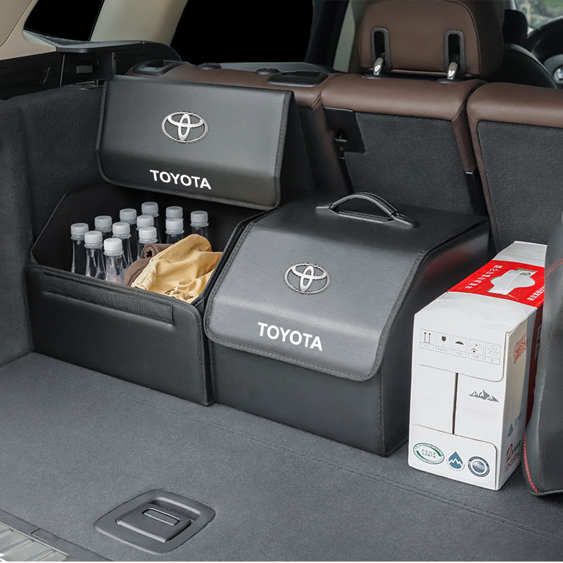 Jual High Quality Car Trunk Storage Bag Leather Collapsible For Toyota ...