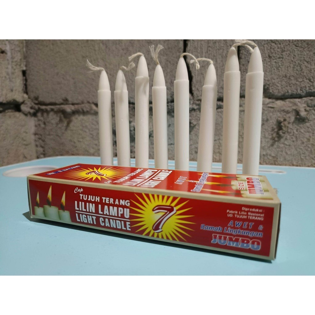 Jual lilin putih cap tujuh terang size jumbo isi 8 batang | Shopee ...