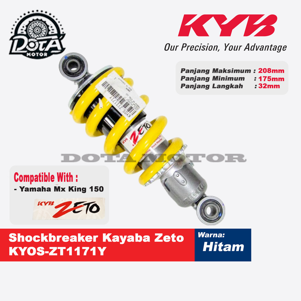 Jual Shockbreaker Monoshock Belakang Zeto S Series Mx King 150 KYB/KAYABA ZT1171Y (KUNING ...