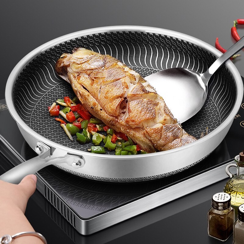 Jual Whole Body Tri-Ply Stainless Steel Frying Pan 316 Stainless Steel ...