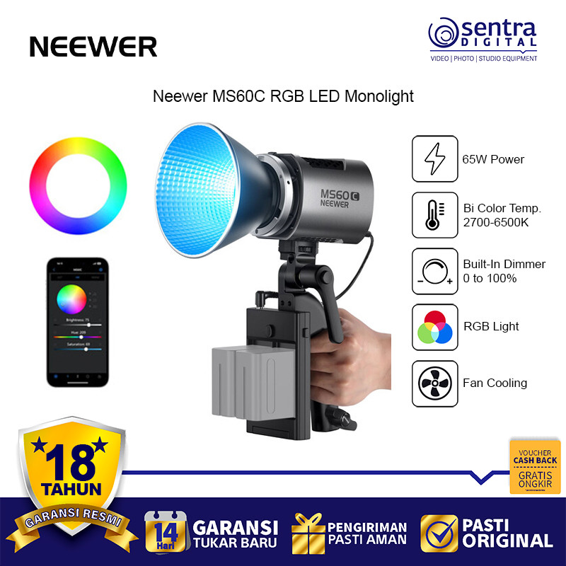 Jual Neewer MS60C RGB LED Video Light Continuous Monolight | Shopee ...